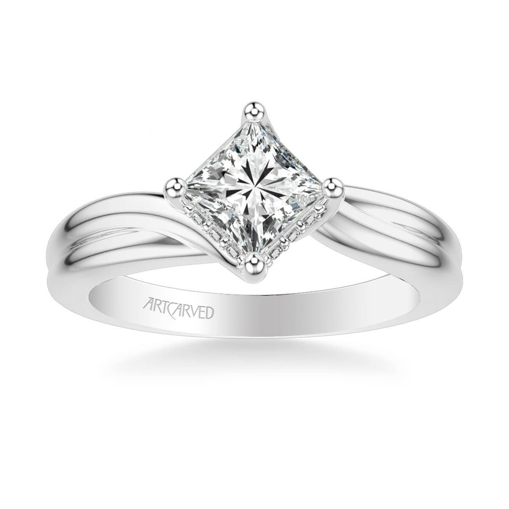 Whitney Contemporary Solitaire Twist Diamond Engagement Ring – South ...